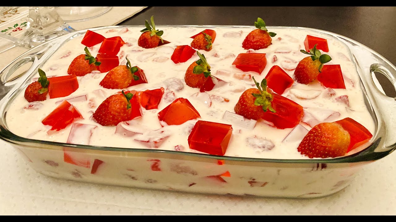 Postre Cremoso Fresas con Crema - YouTube