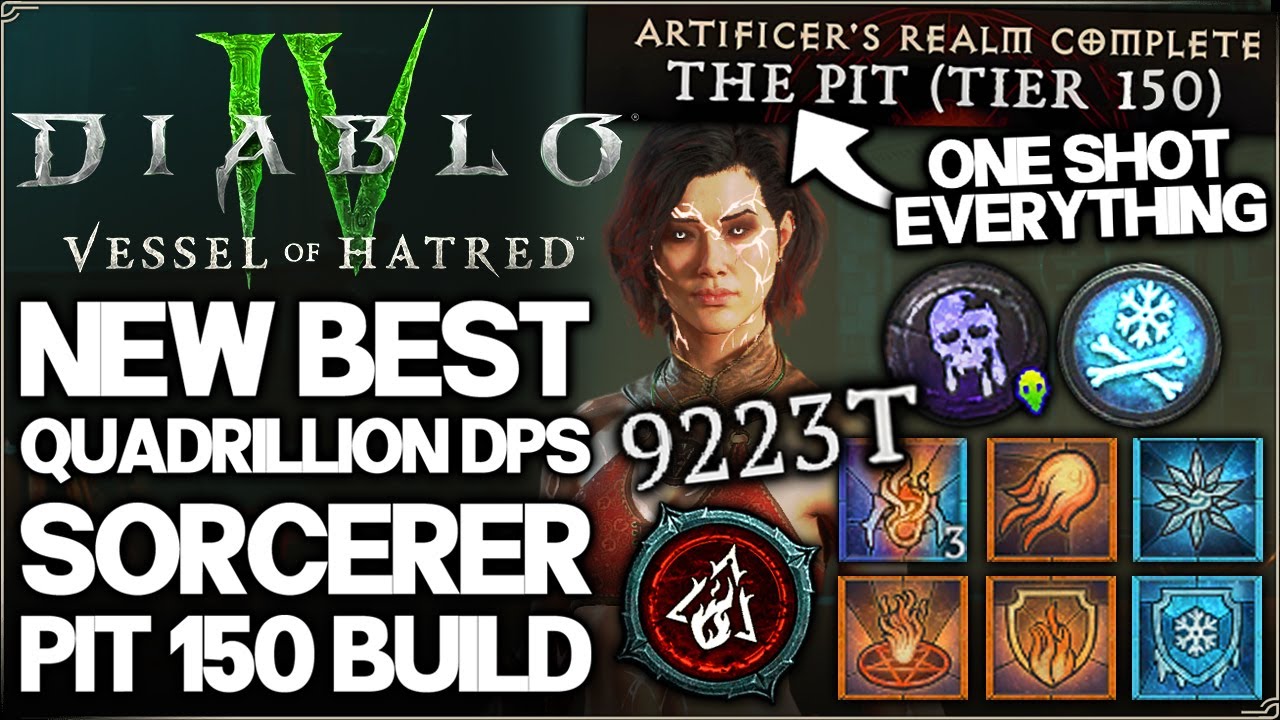 Diablo 4 - New Best Meta Pit 150 QUADRILLION DAMAGE Sorcerer Build ...