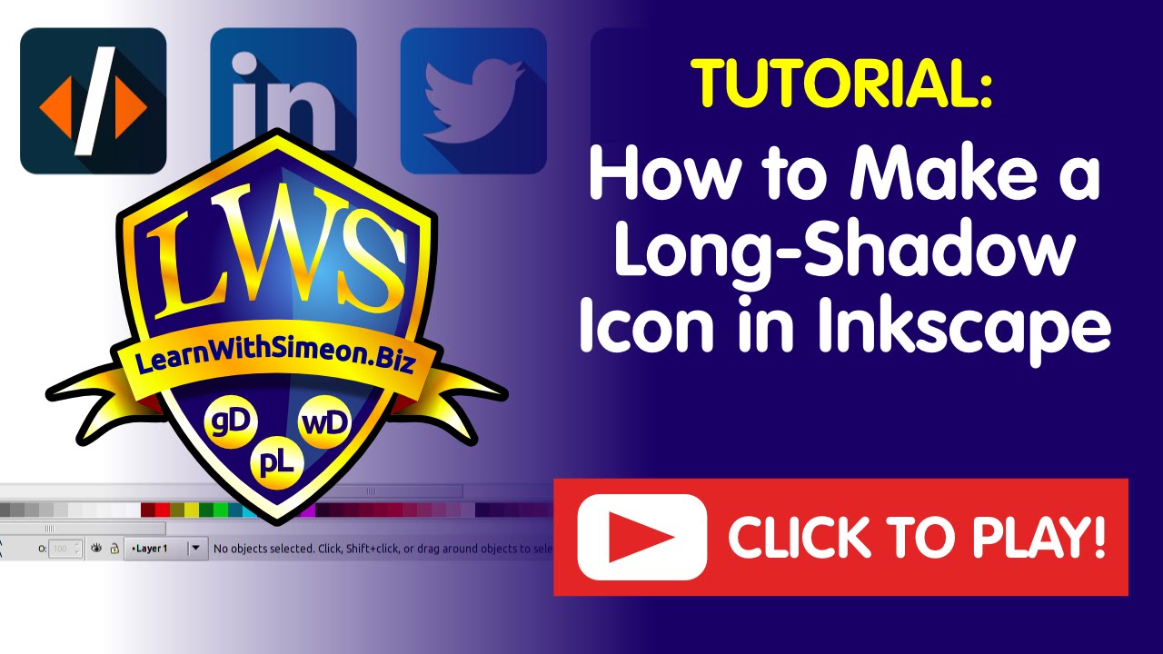 How to Make a Long Shadow Icon in Inkscape | LearnWithSimeon® - YouTube