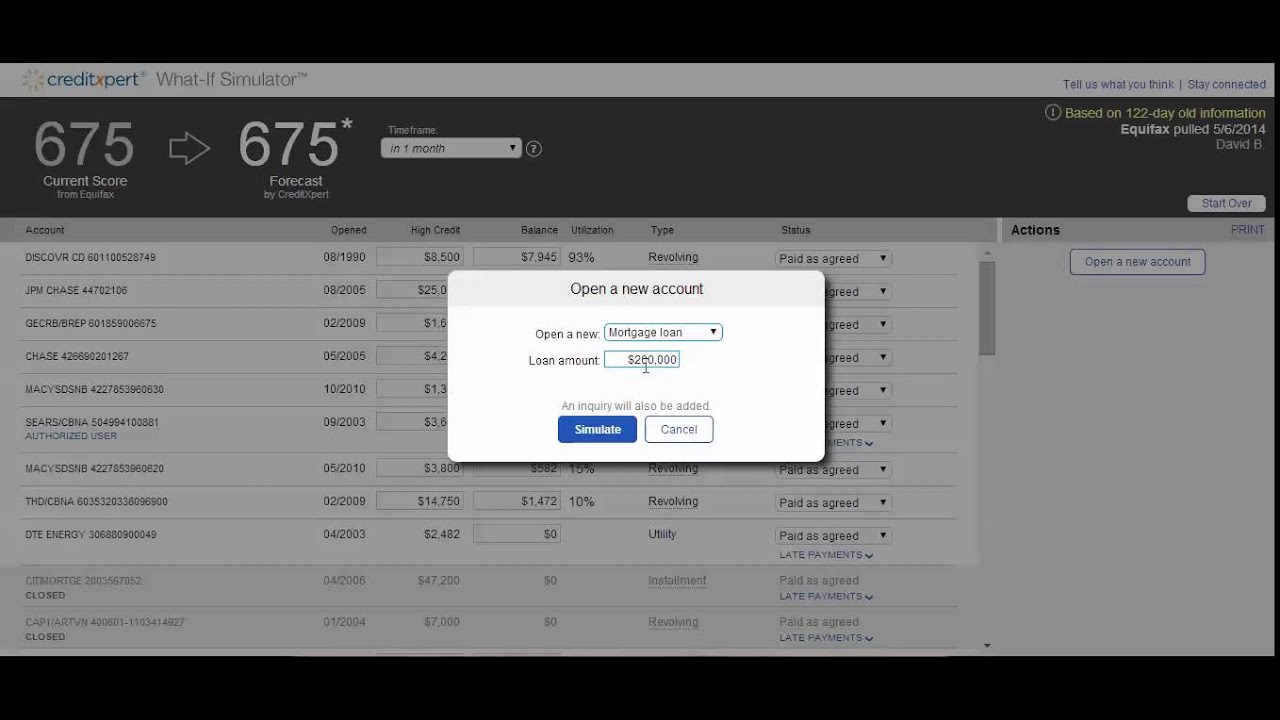 Adding a new account in CreditXpert What-if Simulator - YouTube