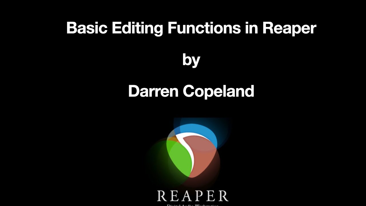 #Basic #Howto Sound Editing in Reaper - YouTube
