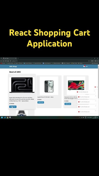 Shopping Carts Application React #react #coding #howtocreateawebsiteusinghtmlandcss # ...