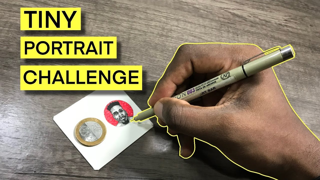 Drawing a Self-Portrait the same size of a 20 Piso Coin - YouTube