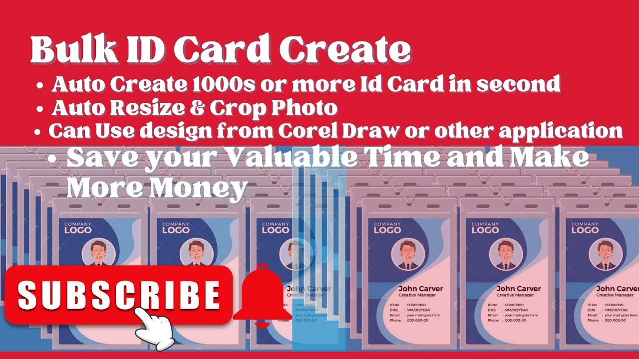 Bulk Id Card Creator | Auto Create Id Card | How to make more money ...