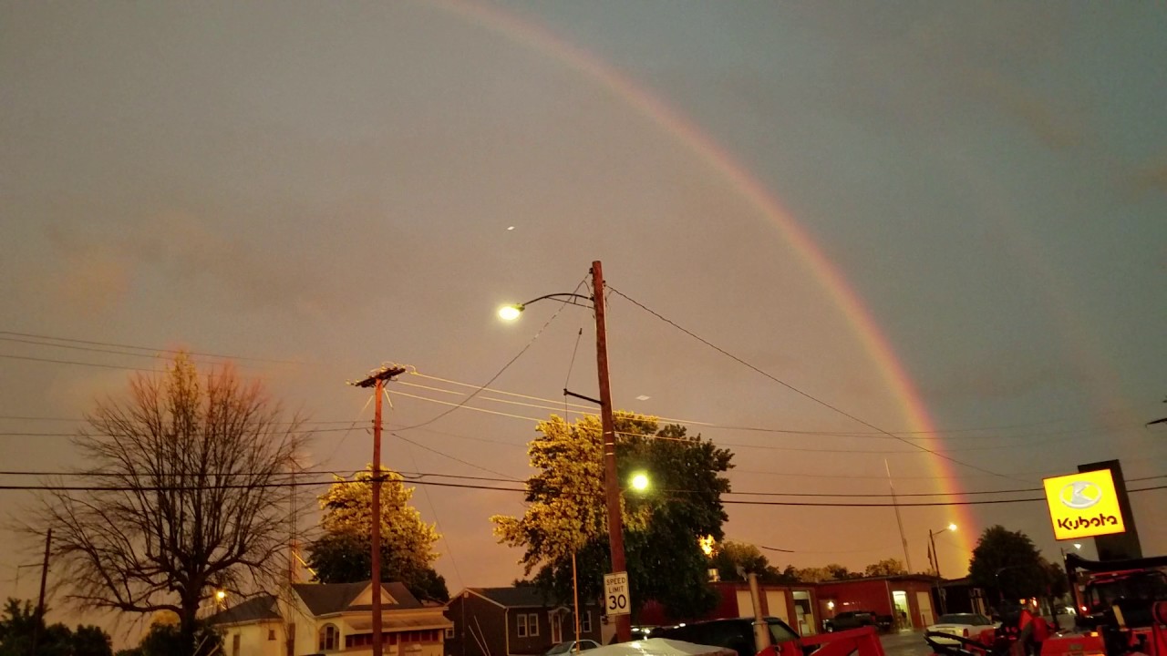 Double rainbow captured in small Illinois town. After not seeing a ...
