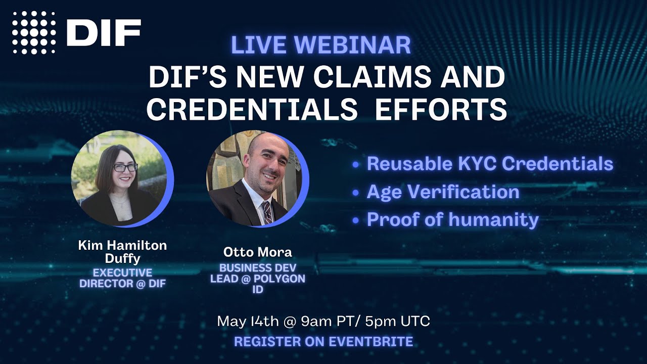 DIF's New Claims and Credentials Efforts - YouTube
