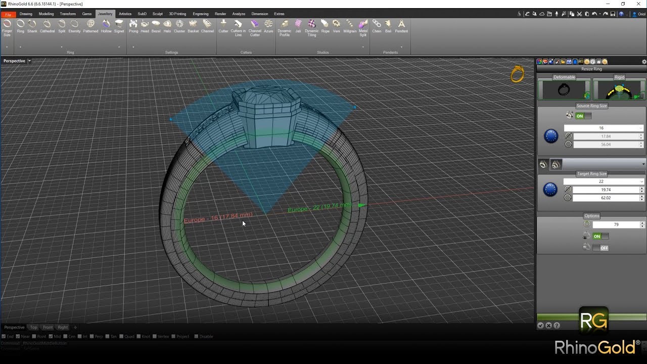 Resize Ring tool - RhinoGold 6.6 - YouTube