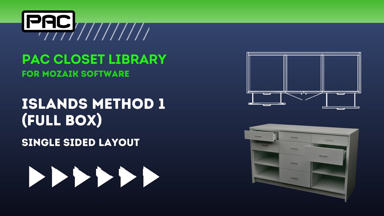 PAC Closets - Island Method 1 - Full Boxes - Single Sided Layout - YouTube