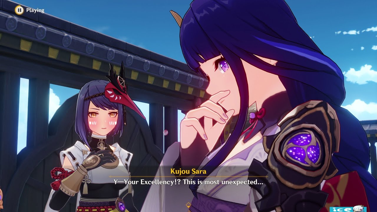 Kujou Sara simping The Almighty Raiden Shogun for 4 minutes - YouTube