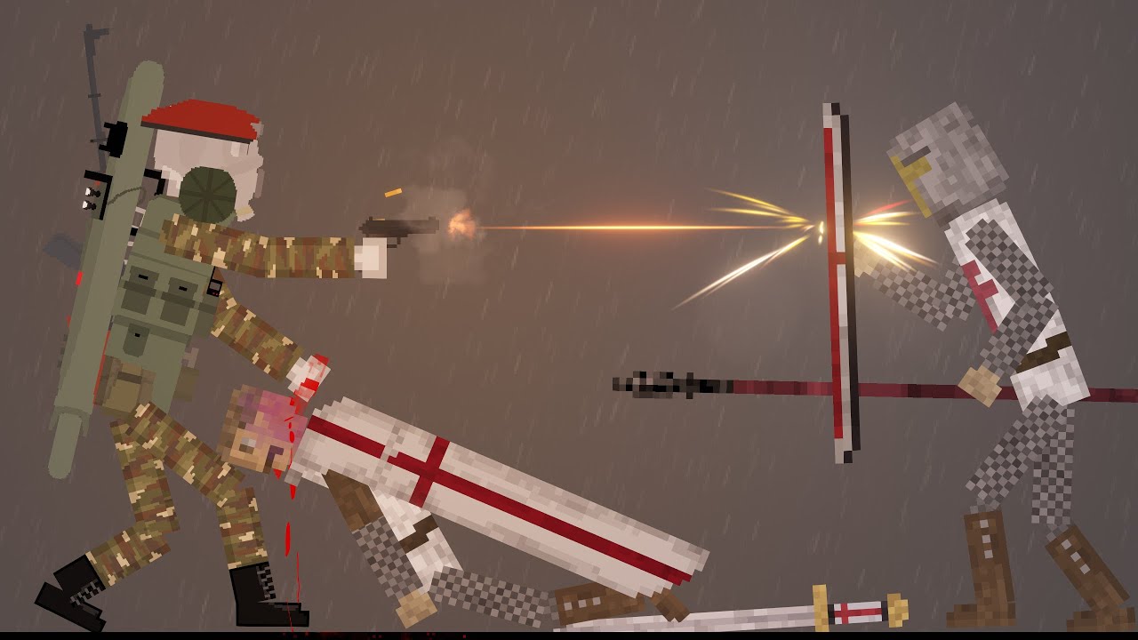 Soldiers Fight Warriors from the Old Age in People Playground - YouTube