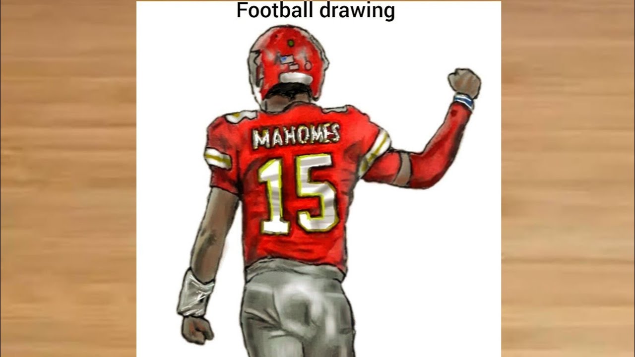 How to draw Patrick Mahomes from Kansas City Chiefs || Patrick Mahomes ...