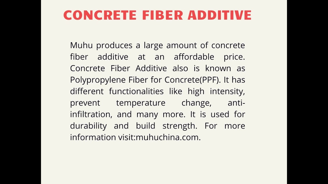 Concrete Fiber Additive- With High in Intensity - YouTube
