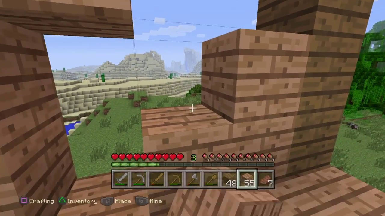 Minecraft PS4 Gameplay - upgrade house - ep 2 (old version) - YouTube