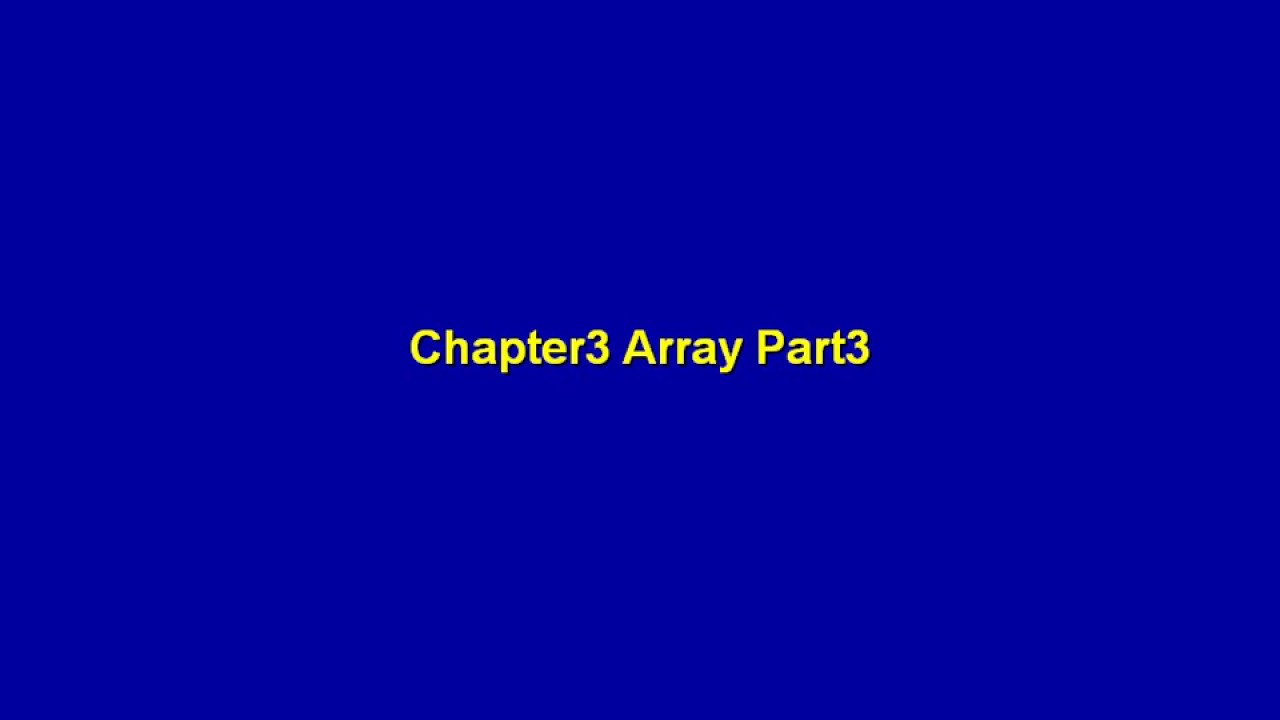 SM5 Chapter3 Array Part3 - YouTube