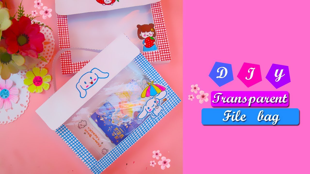 How to make Transparent file bag / handmade paper file folder / Diy ...