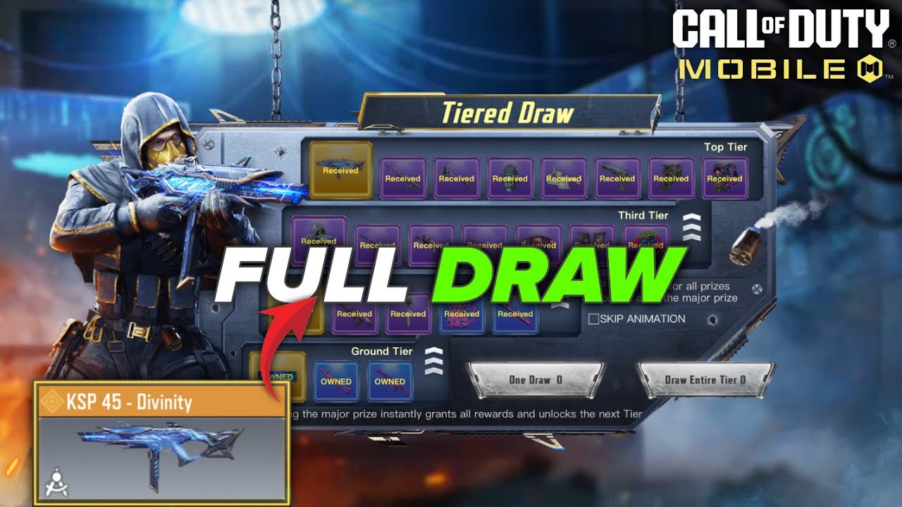 Buying full tiered draw in codm | Codm tiered draw | Legendary KSP 45 Divinity Draw codm - YouTube