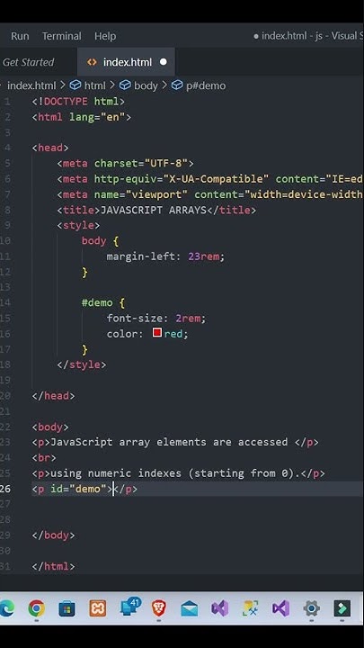 Javascript Accessing Array Elements By Index Number Javascript Access Array Index Shorts