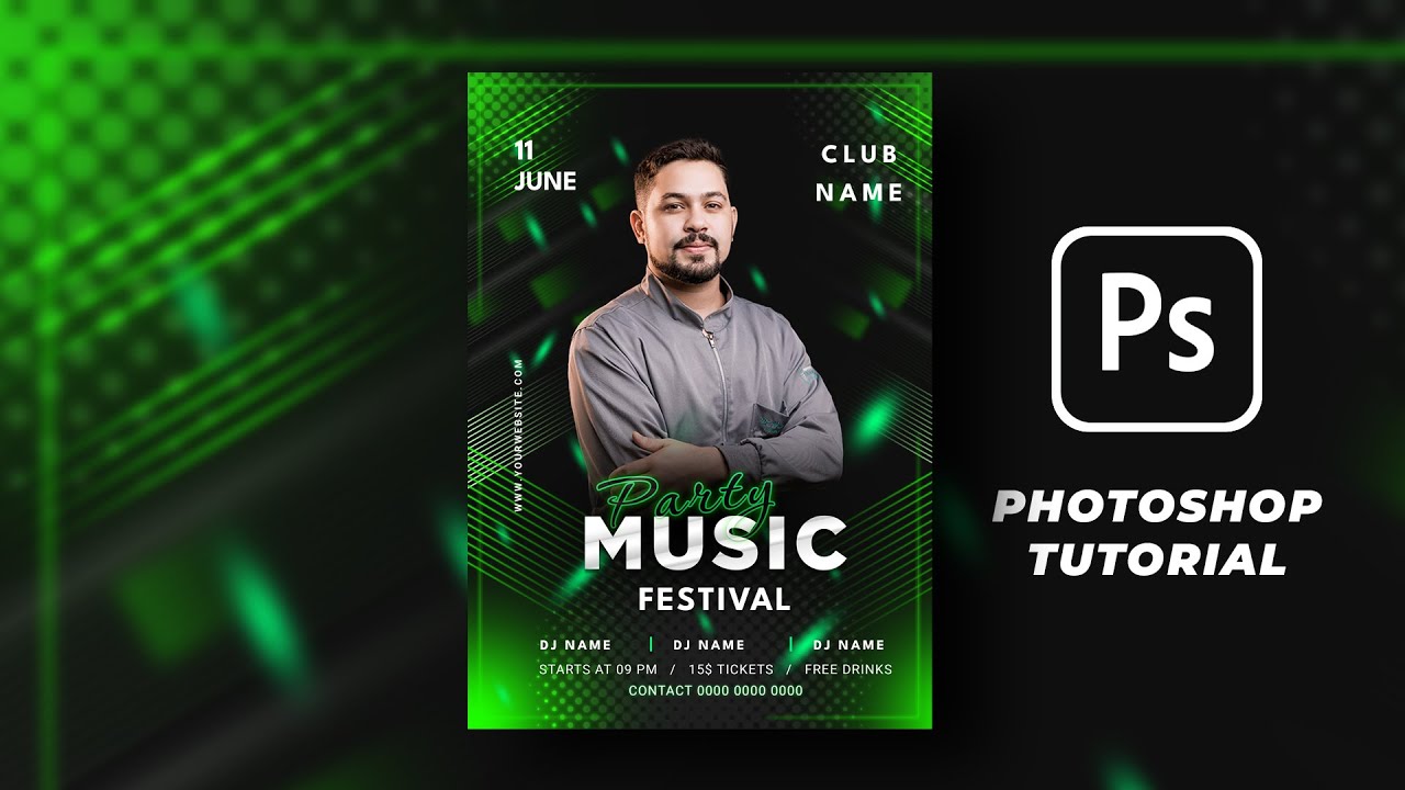 How to Make Music Festival Poster / Flyer | Photoshop Tutorial | 2 ...