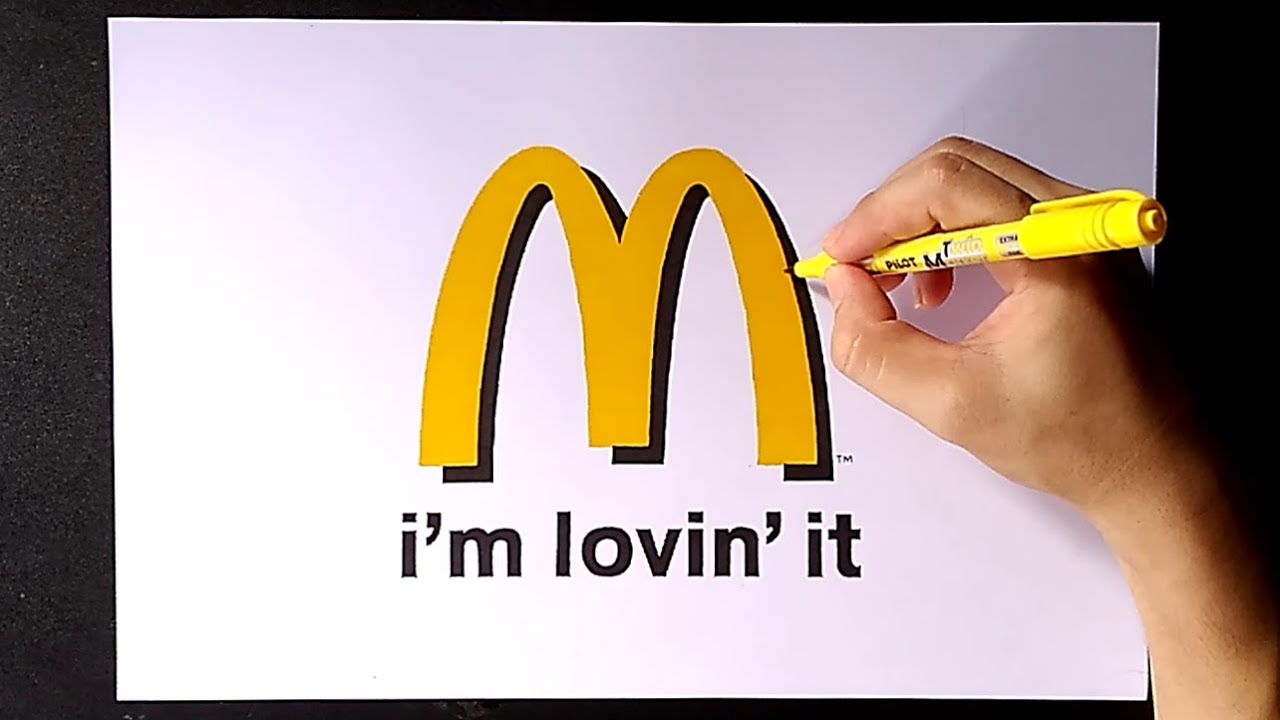 How to draw McDonald's logo | Paano mag guhit ng McDonald's logo - YouTube