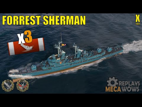 F. Sherman 258k dmg (ultimate machine gun) | World of Warships Gameplay ...
