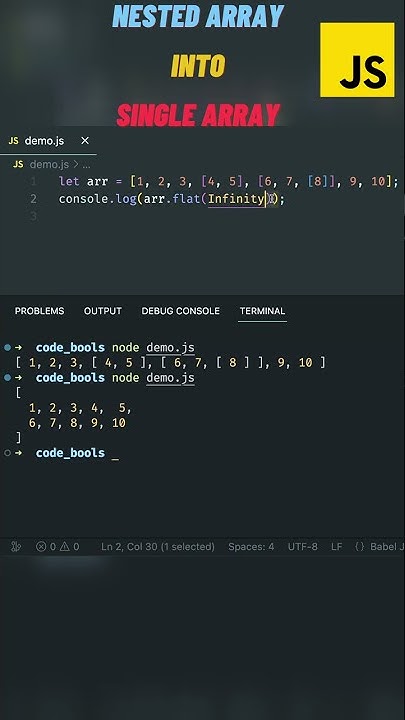 Convert Nested Array Into Single Array In Javascript Javascript Shorts Nested Array Tips 👨🏻 