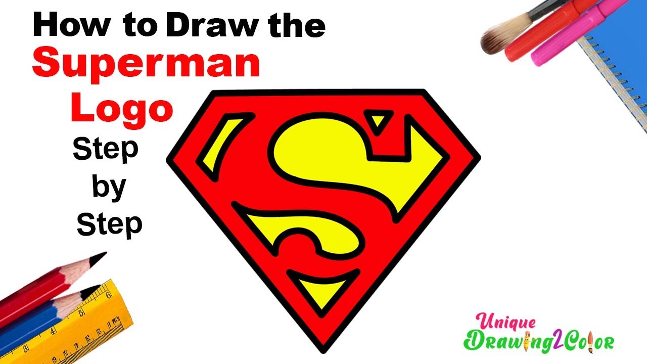 How To Draw Superman Logo Step By Step Easy