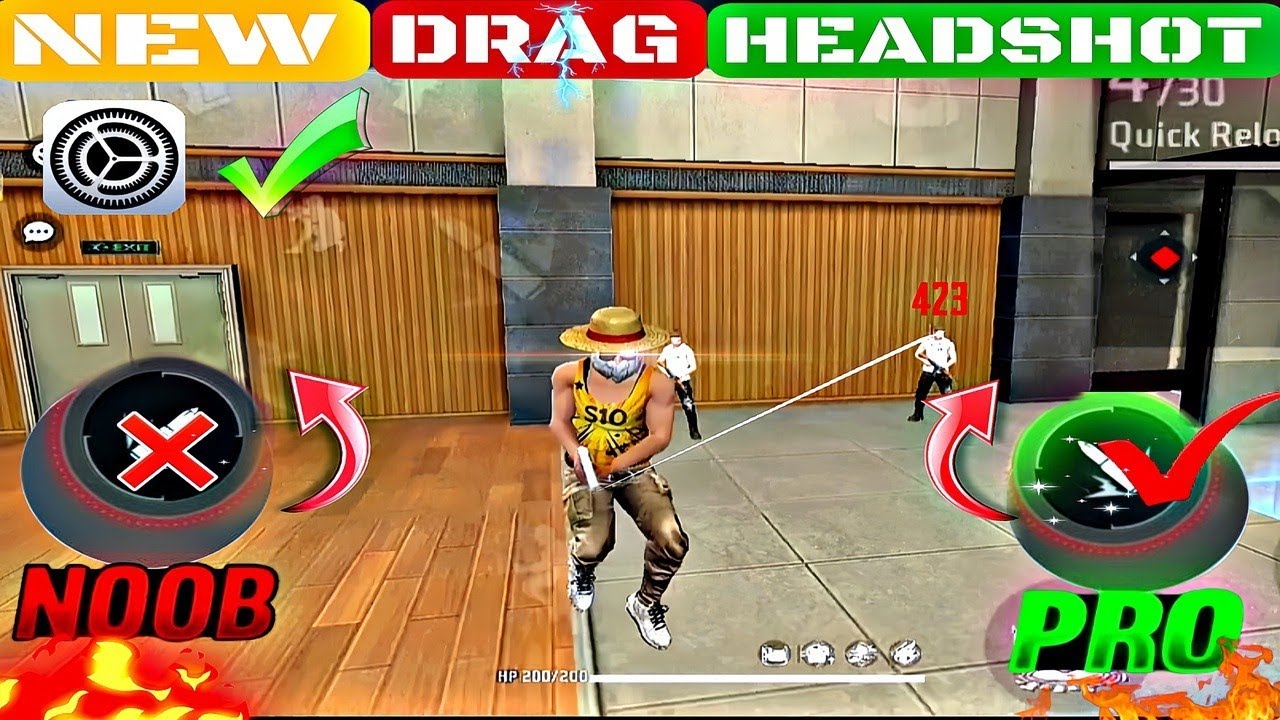 New Drag Headshot Setting 2024🔥 ||Free Fire Auto Headshot Pro Tips and Tricks || Hyper Gaming ...
