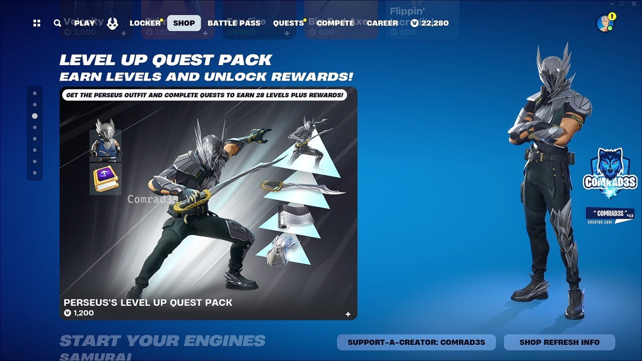 Fortnite NEW Perseus's Level Up Quest Pack and Bananontology Bundle in ...