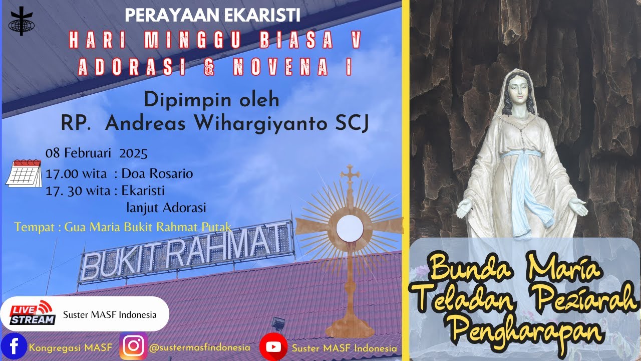 Perayaan Ekaristi Minggu Biasa V, Adorasi dan Doa Novena I - YouTube
