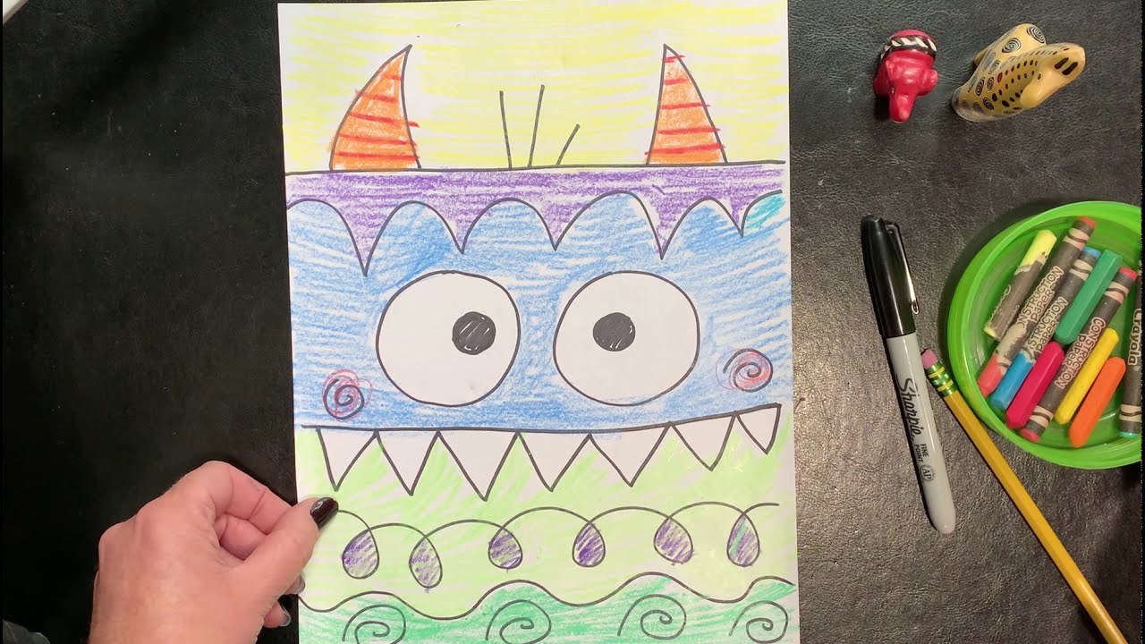 How to draw a Line Monster - YouTube