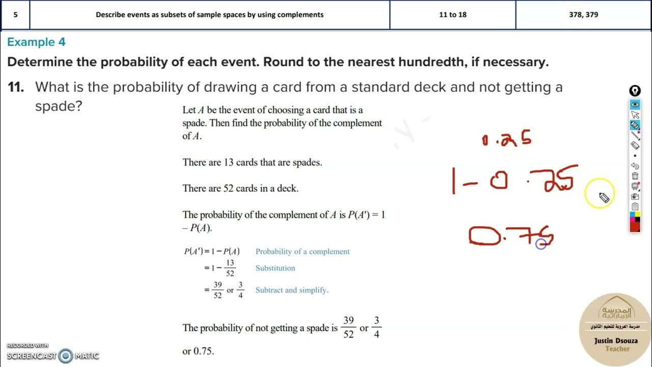 G10Adv 5 Describe events as subsets of sample spaces by using complements - YouTube