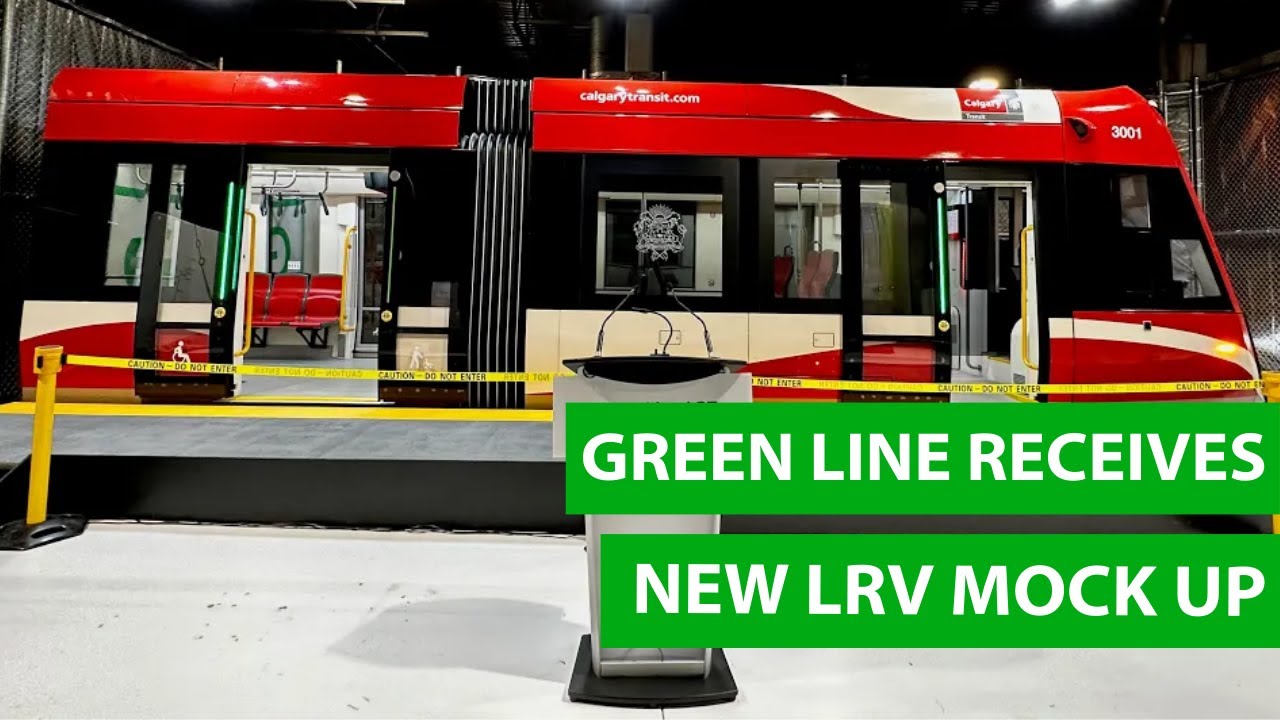 Green Line receives mock-up of new Light Rail Vehicle - YouTube