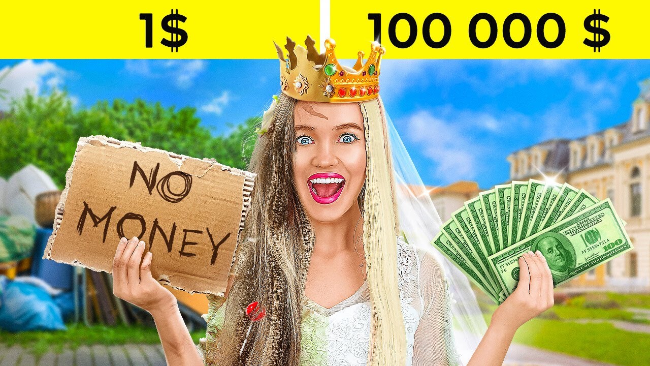 COUPLE PAUVRE VS RICHE VS SUPER RICHE || 100 façons de se préparer à un ...