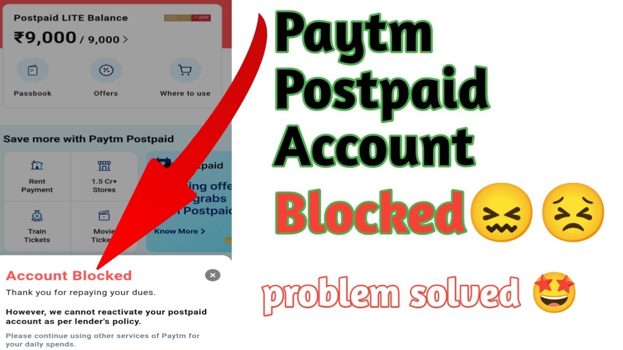Paytm Postpaid Account Blocked?? Problem solved 100% | How to unblock ...