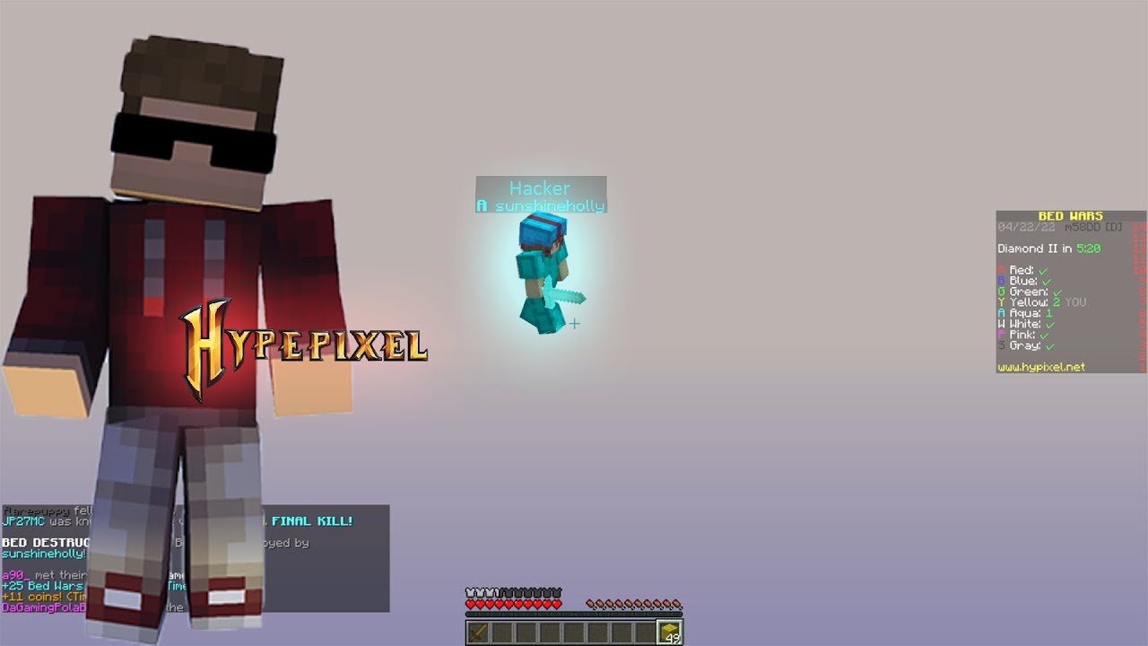 People Using Minecraft Bedwars hypixel Hack - YouTube