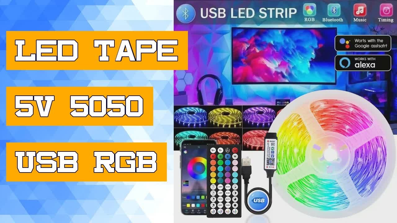 Led Tape 5V 5050 USB RGB Led Strip Light Room TV Smart Bluetooth WiFi ...