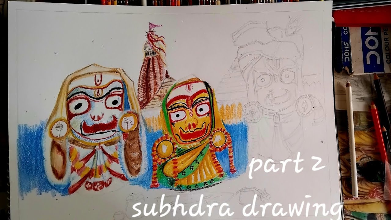 subhadra color pencildrawing,tutorial part 2 - YouTube
