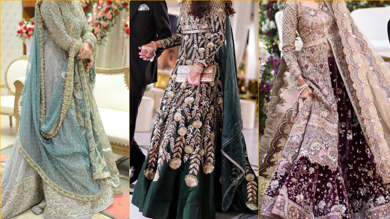 wedding dresses and colour combinations for brides as walima maxi ...