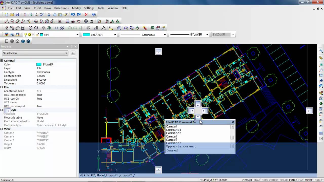 CMS IntelliCAD 7.0 Menus and docking properties pane - YouTube