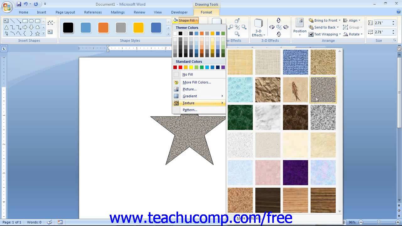 Word 2007 Tutorial Formatting Shapes-2007 Only Microsoft Training ...