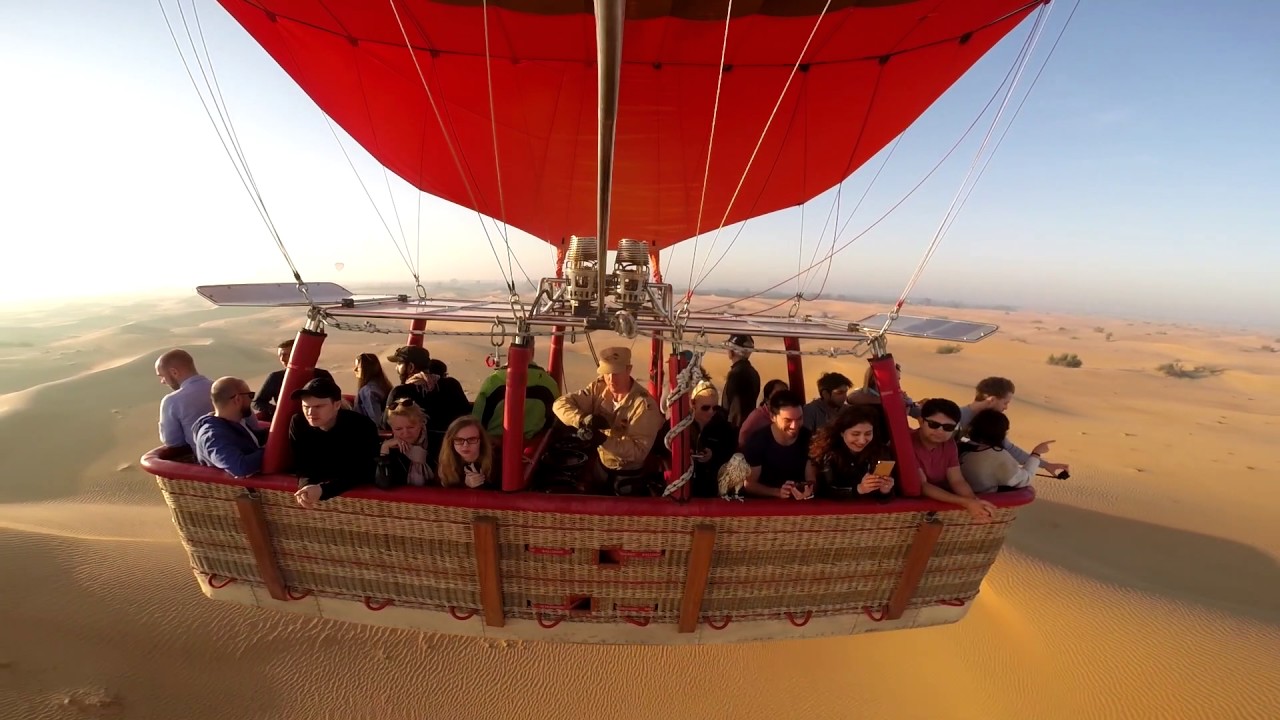 Dubai Desert Sunrise Hot Air Balloon Tour with a Falcon - YouTube