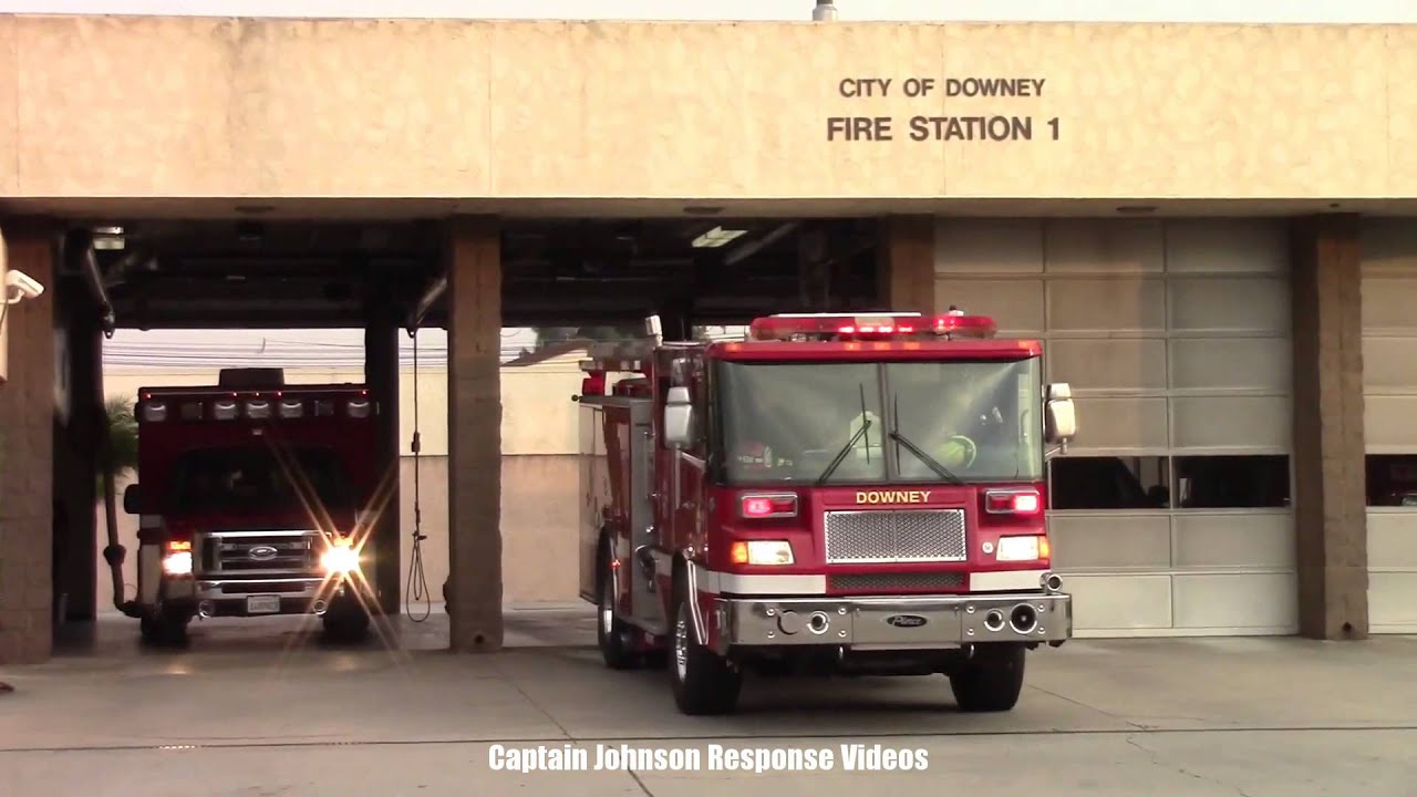 Downey Fire Dept. Engine 61 & Squad 641 - YouTube
