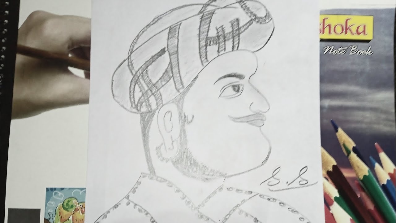 How to drw chhatrapati shivaji chhatrapati shivaji drawing - YouTube