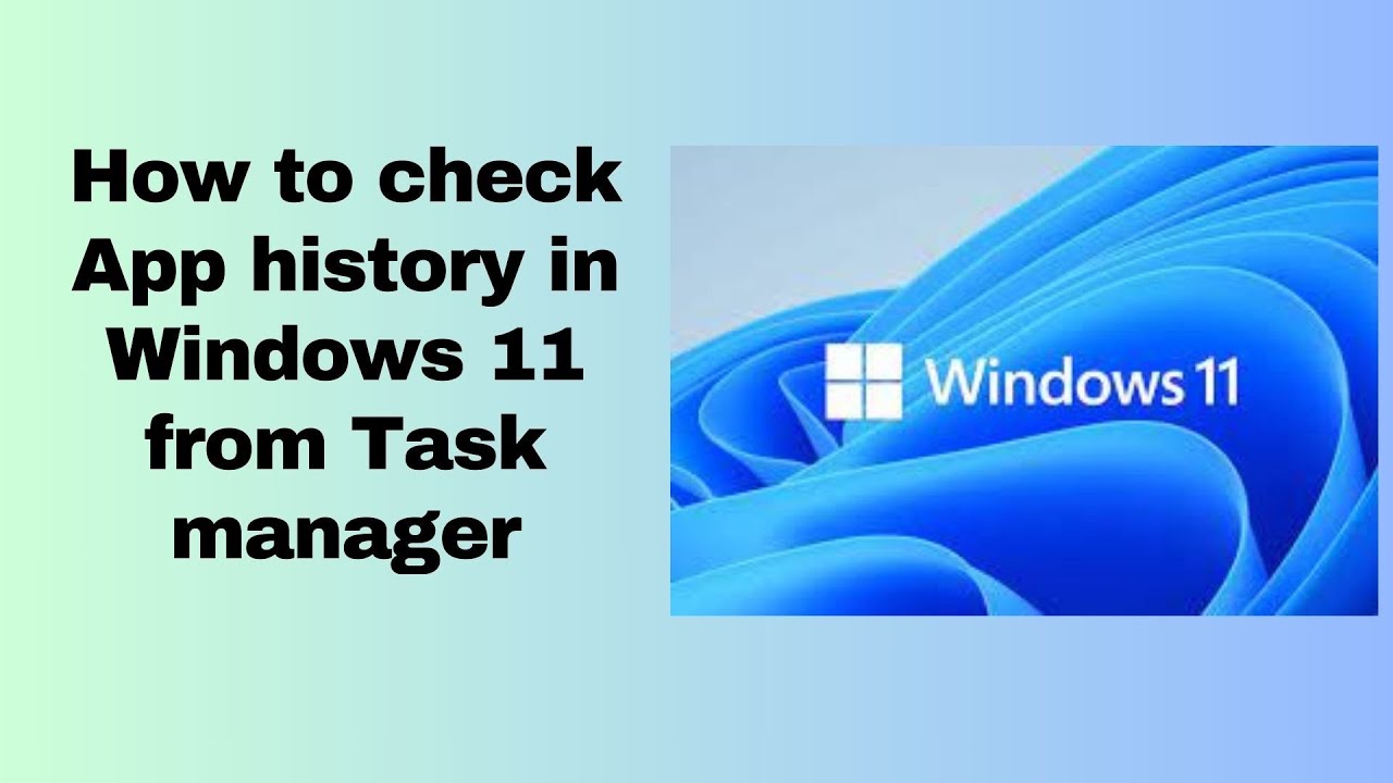 How to check App history in Windows 11 from Task manager - YouTube