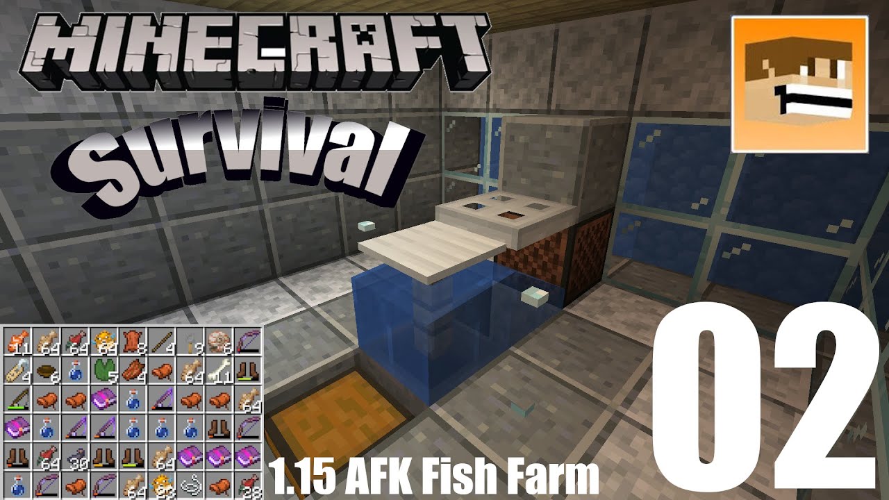AFK Fish Farm - Minecraft Survival Episode 2 | Minecraft 1.15 Survival ...