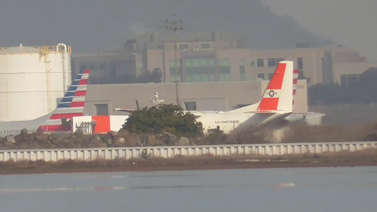 US Coast Guard CJ27 Spartan Landing at San Francisco - YouTube