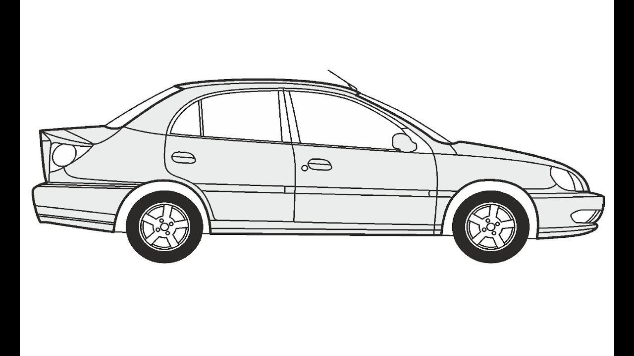 How to Draw a Kia Rio / Как нарисовать Kia Rio - YouTube