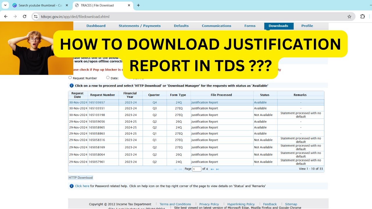 justification report tds Download . - YouTube