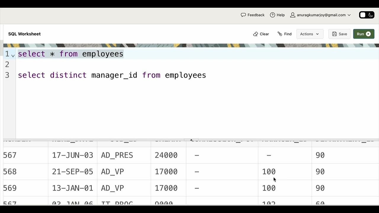 distinct keyword in oracle SQL - YouTube