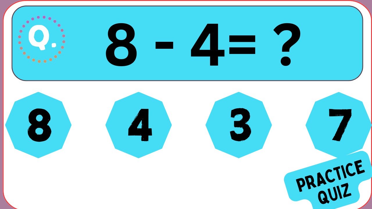Single Digit Subtraction Practice Quiz for Kids! 🧮 30 Math Problems ...
